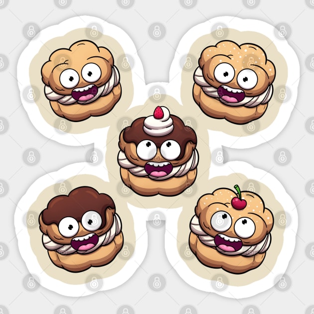 Cute Cream Puff - Cute Cream Puff - Sticker | TeePublic