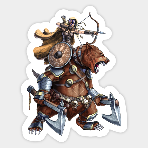 Norse Bear Viking Warrior - Viking Warrior - Sticker | TeePublic