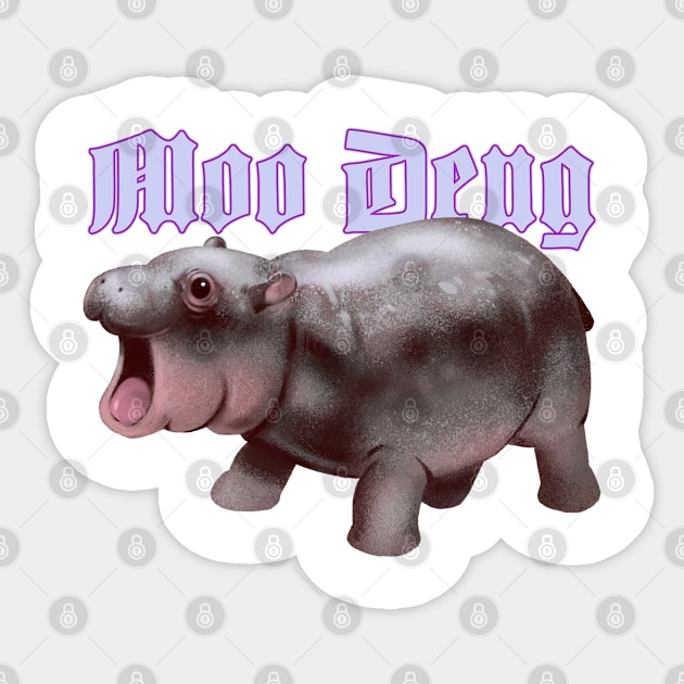 Moo Deng Cute - Moo Deng - Sticker | TeePublic