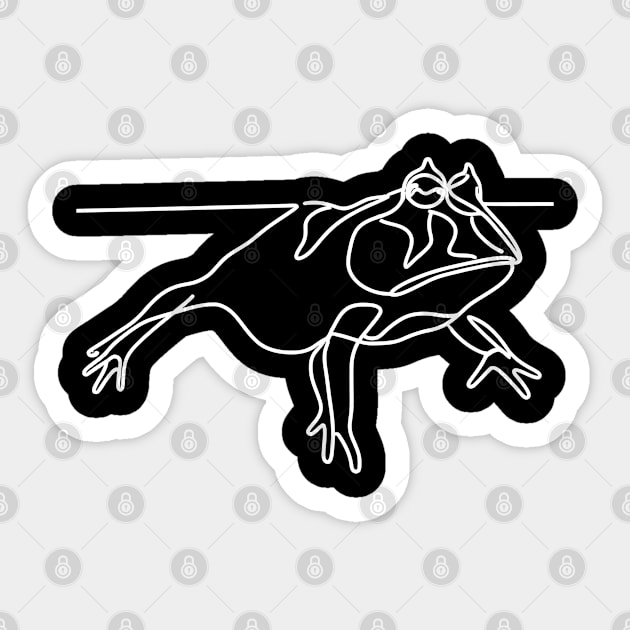 Pacman Frog Line Drawing - Frog - Sticker | TeePublic