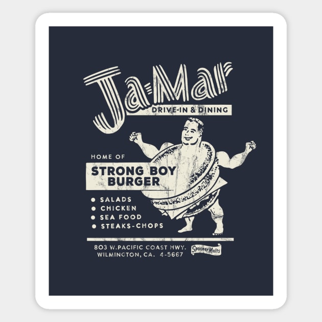Ja-Mar Strong Boy Burger - Diners Drive Ins And Dives - Sticker | TeePublic