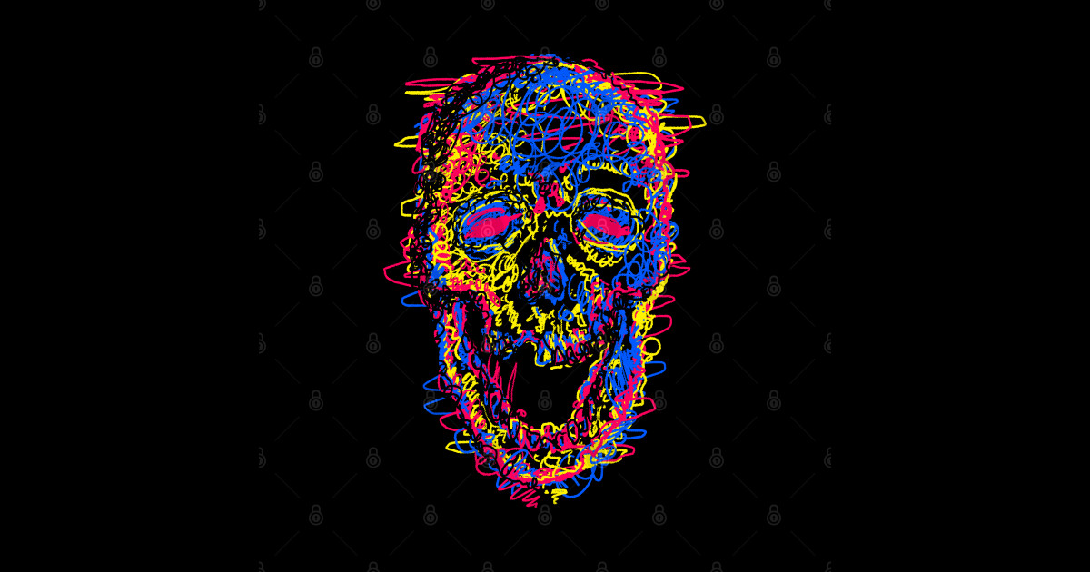 Skull Kid Draw - Skull - Sticker | TeePublic