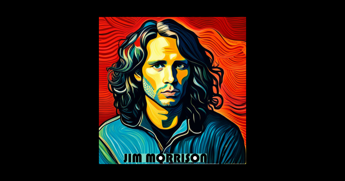 Jim Morrison art - Jim Morrison - Sticker | TeePublic