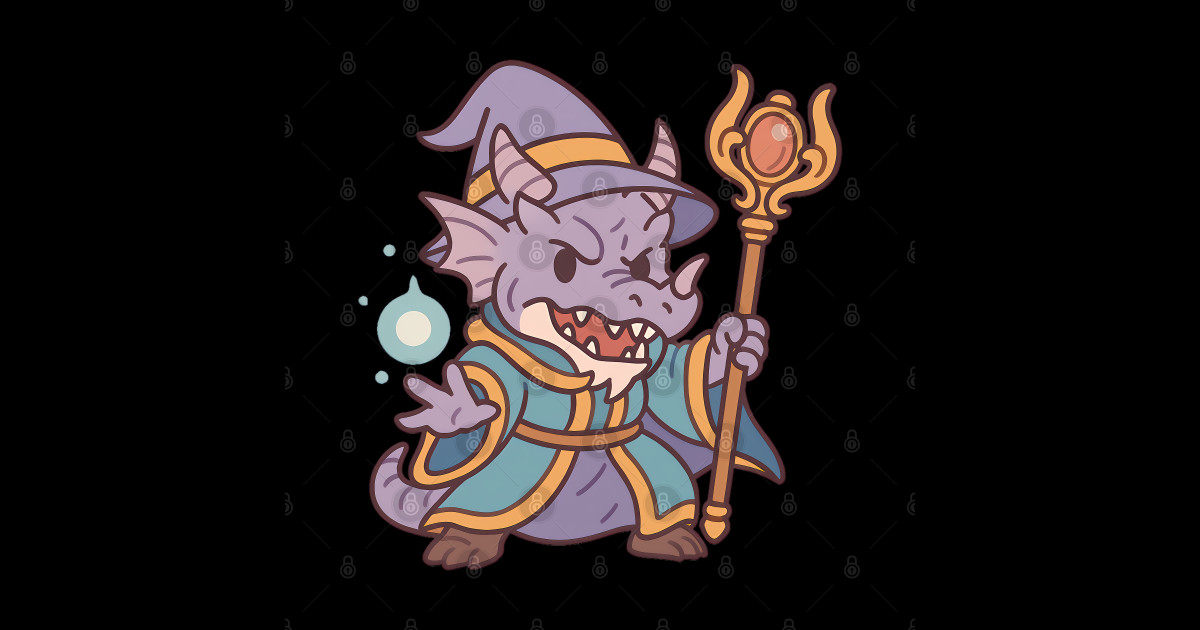 Dragonkin Mage - Casting a Magic Spell - Dragon - Sticker | TeePublic