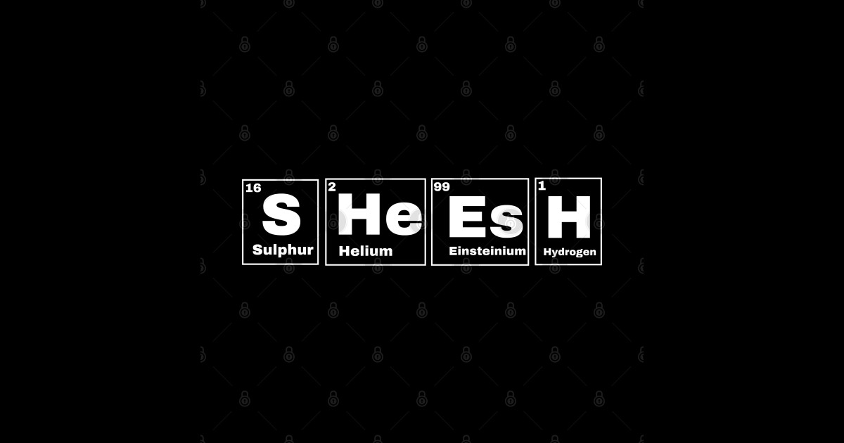 Sheesh Text Periodic Table Slogan White - Pop Culture - Sticker | TeePublic