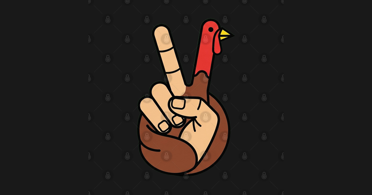Turkey Peace Sign Hand Gesture Thanksgiving - Turkey Peace Sign Hand ...