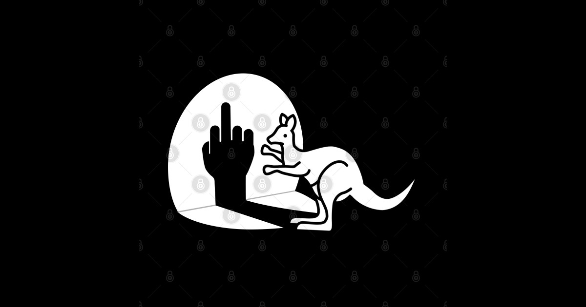 Kangaroo Middle Finger - Kangaroo - Sticker | TeePublic