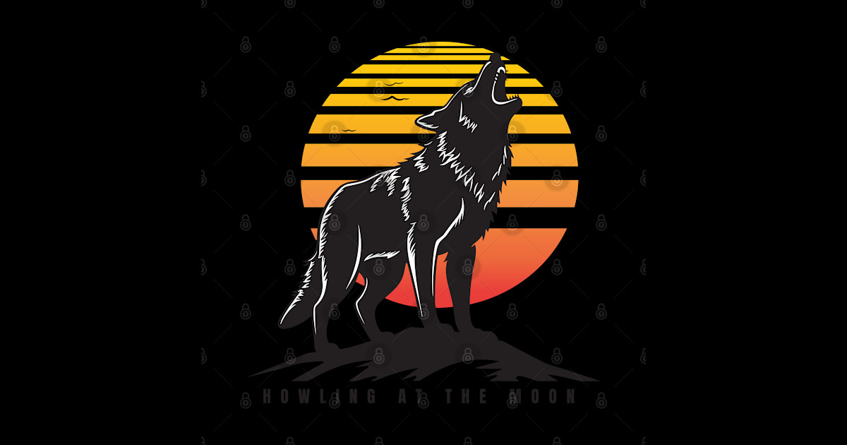 Wof howling at the moon - Howling At The Moon - Sticker | TeePublic