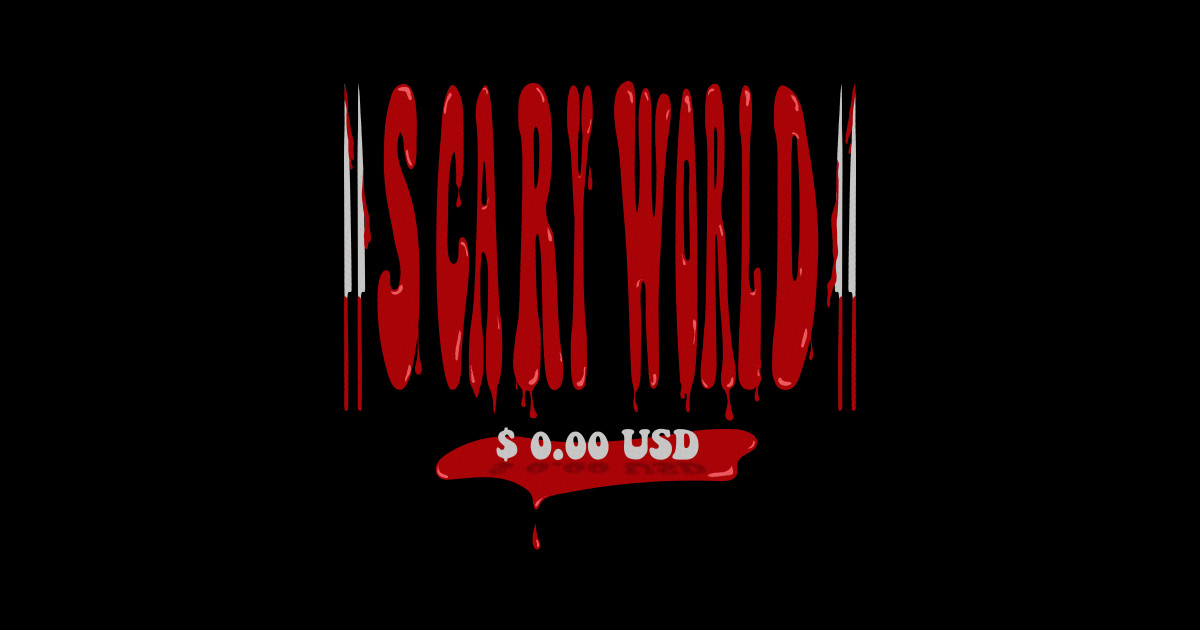 Scary World Barcode Typography - Scary World - Sticker | TeePublic