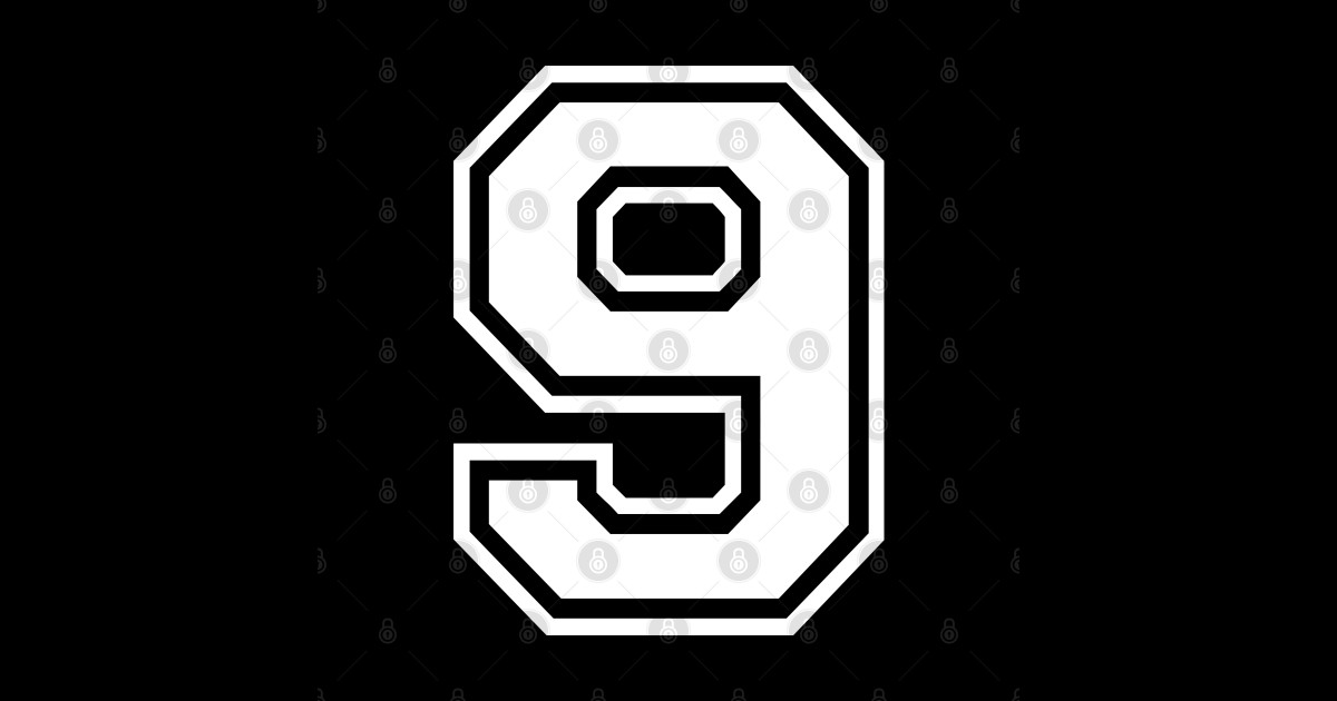 Number 9 Nine - Number 9 - Sticker | TeePublic