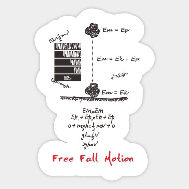 free fall motion - Science Gift - Sticker | TeePublic