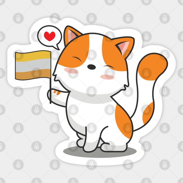 Cute Cat Holding Disability Flag - Flag - Sticker | TeePublic