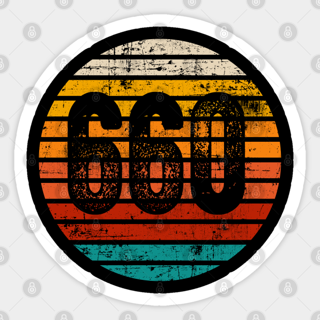 Distressed Vintage Sunset 660 Area Code - 660 Area Code - Sticker ...