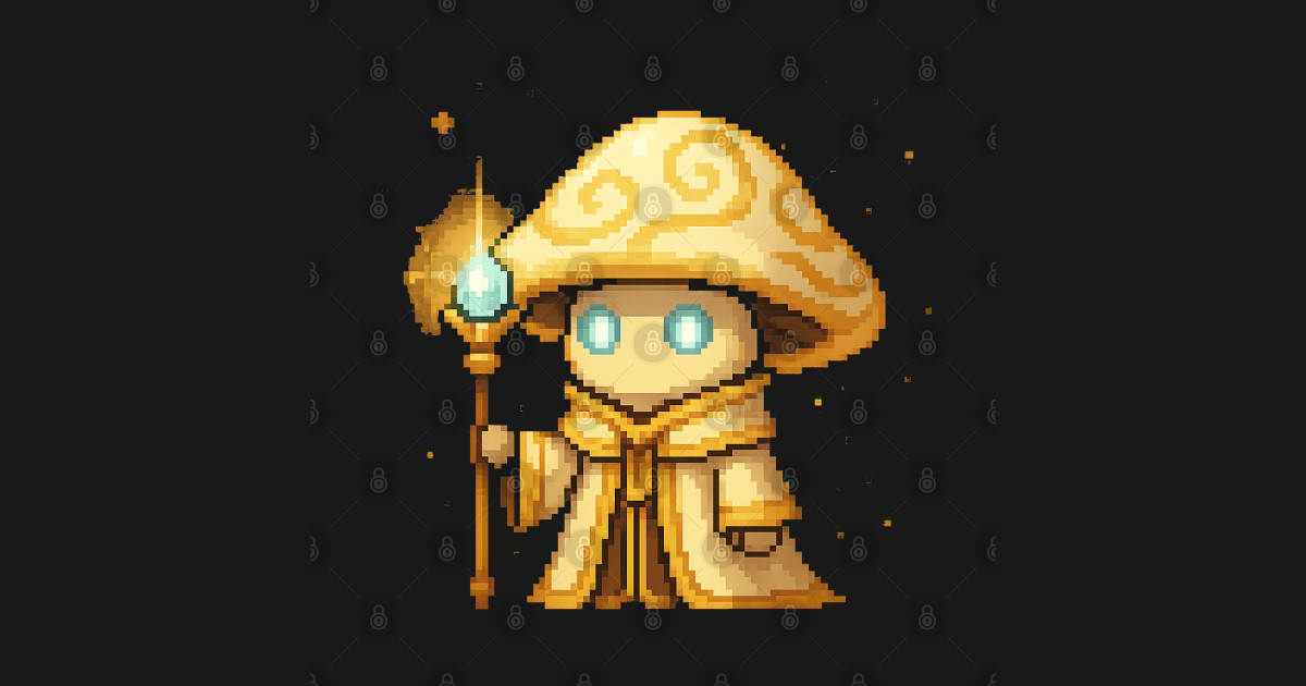 Lunaris the Light Mage – Fantasy Mushroom Pixel Art Character - Fantasy ...