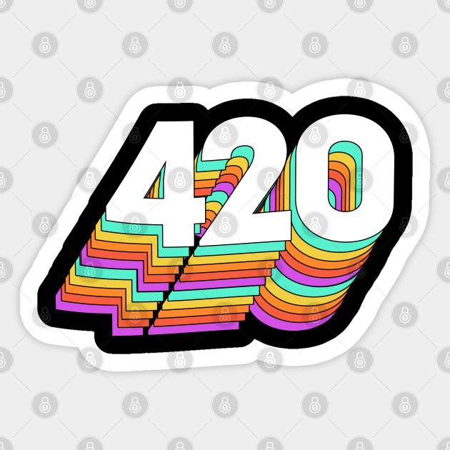 420 Retro 3D Slogan Design - 420 - Sticker | TeePublic