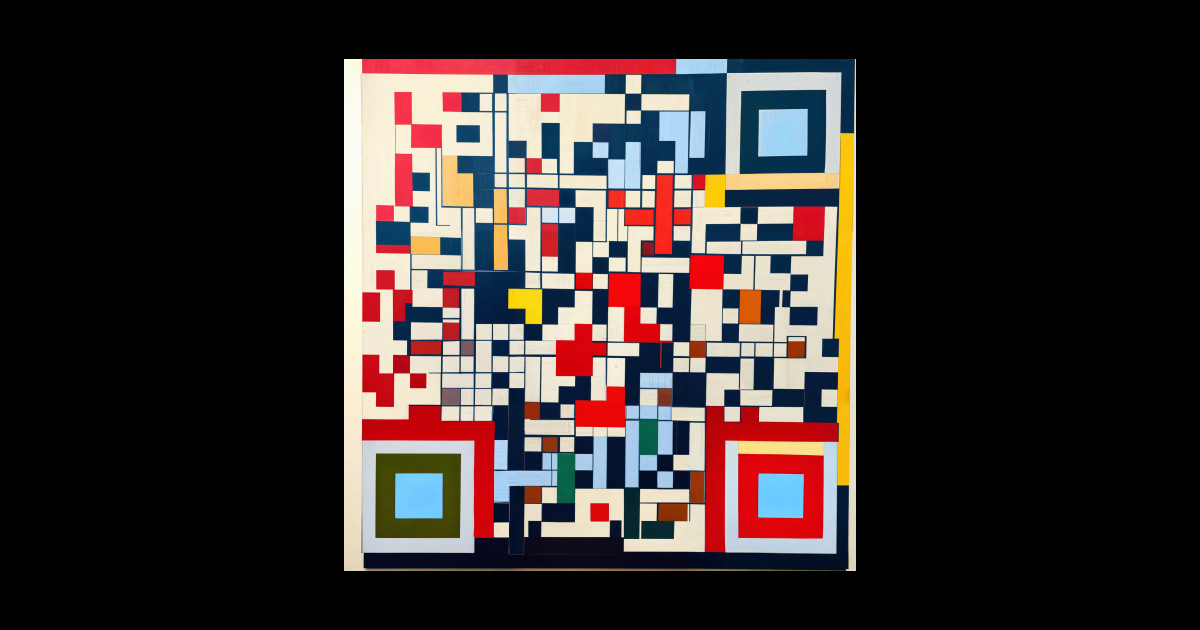 RickRoll QR Code Piet Mondrian Style Painting - Memeshirt - Magnet | TeePublic