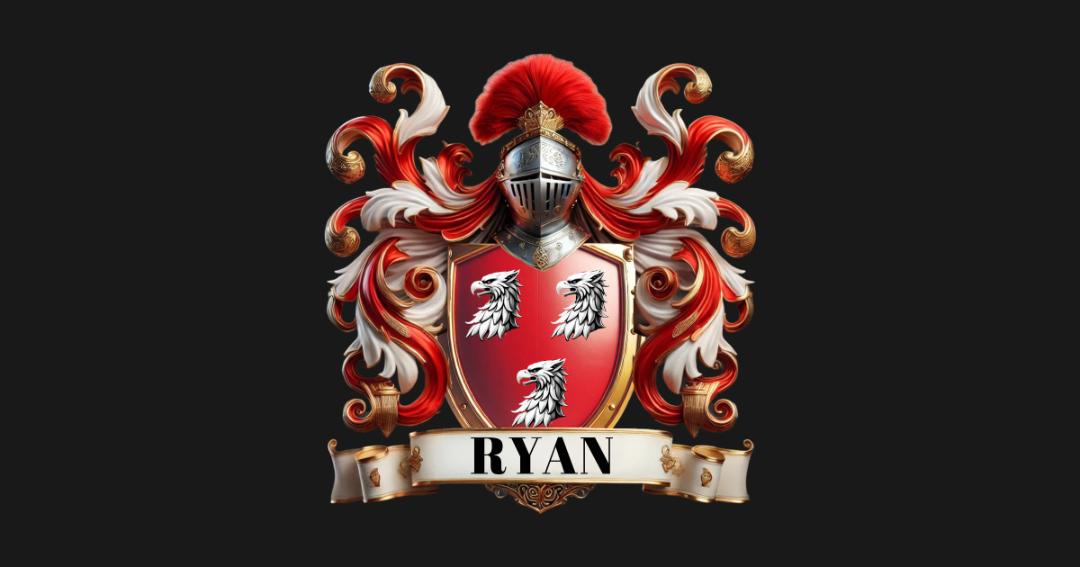 Ryan Family Crest – Regal Heraldic Coat of Arms with Eagle Emblems ...