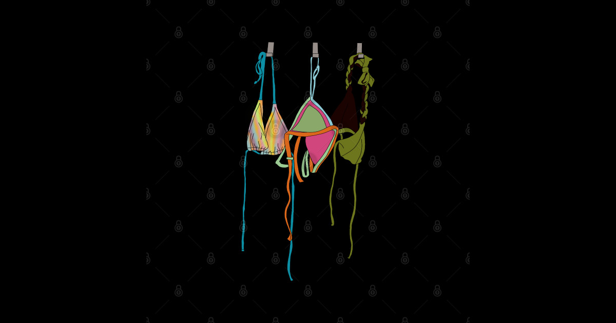 hanging bikinis - Bikini - Sticker | TeePublic