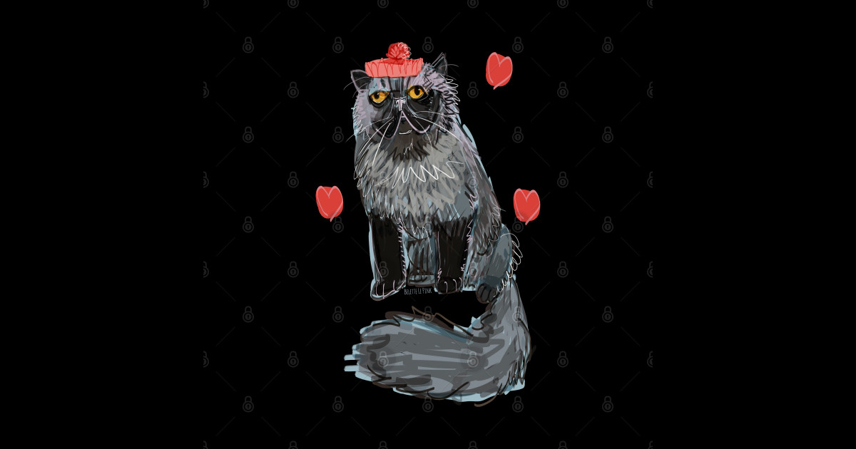 Alfredo-Cat with beret - Cats - Magnet | TeePublic