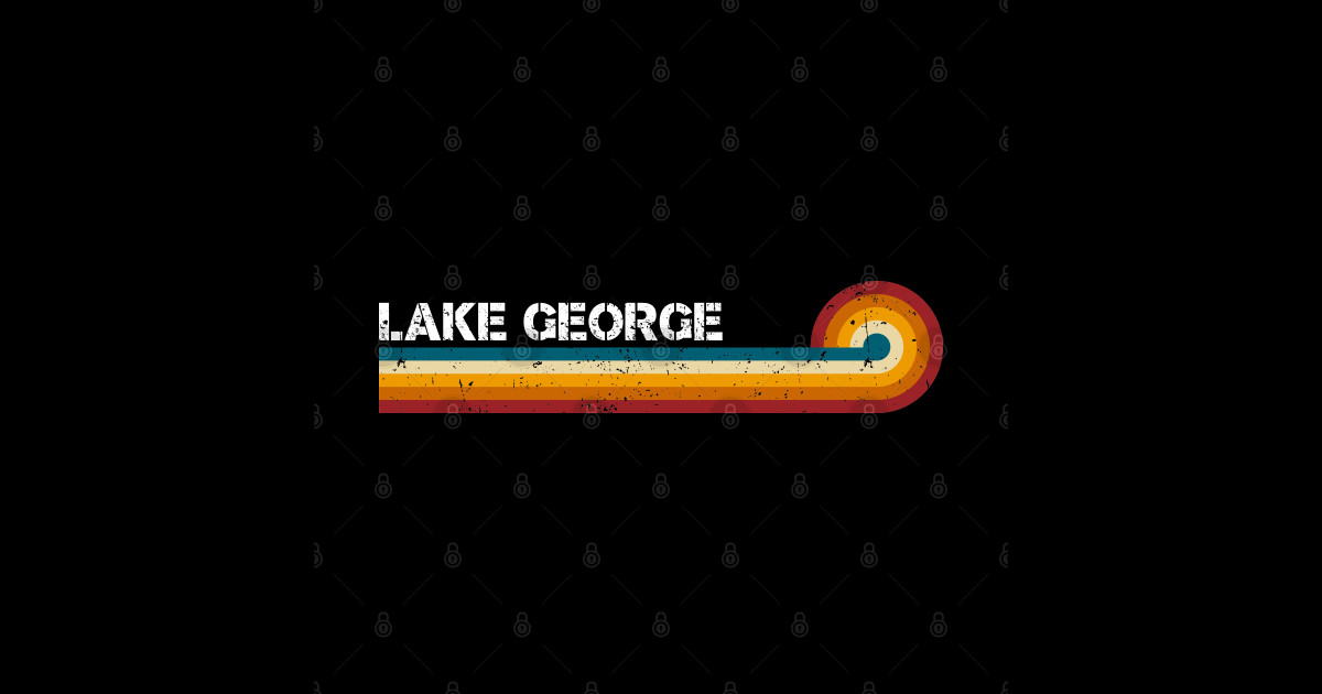 Retro Stripes Lake George NY Retro Vintage Style Mountains - Lake ...