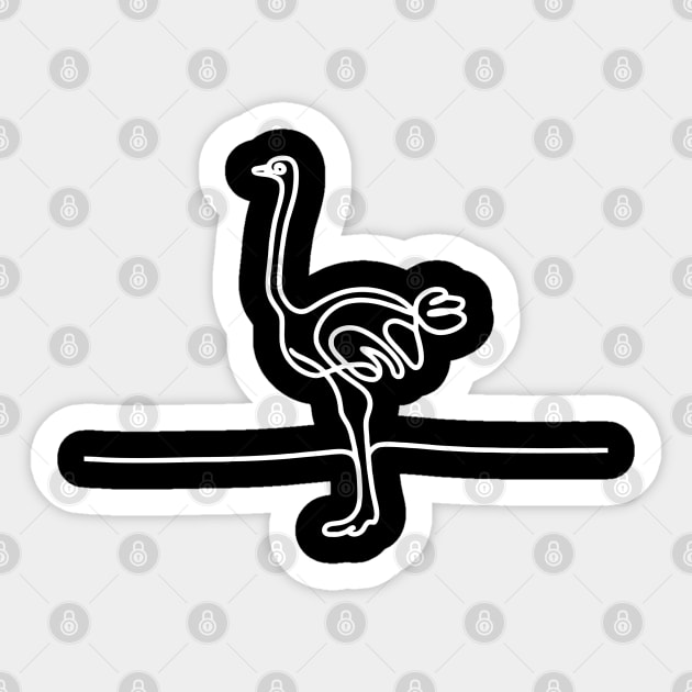 Ostrich Line Art - Ostrich - Sticker | TeePublic