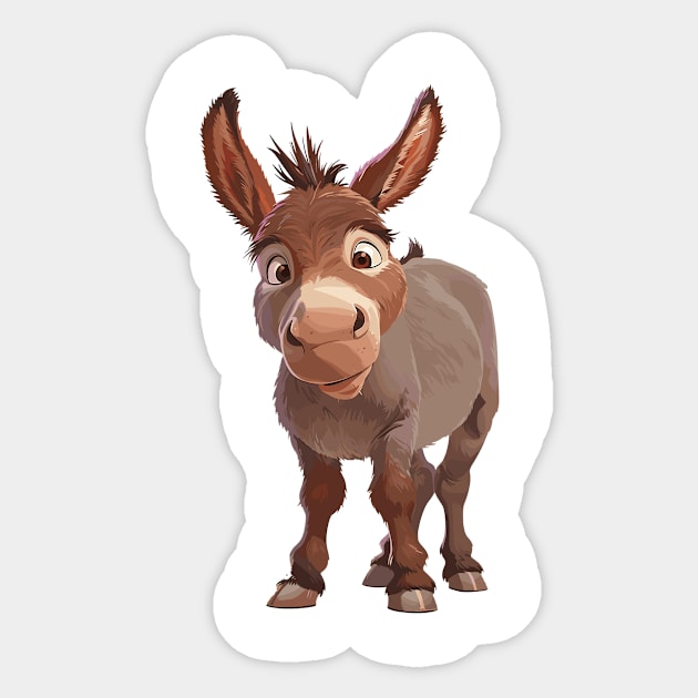Cartoon Cute Donkey - Cute Donkey - Sticker | TeePublic