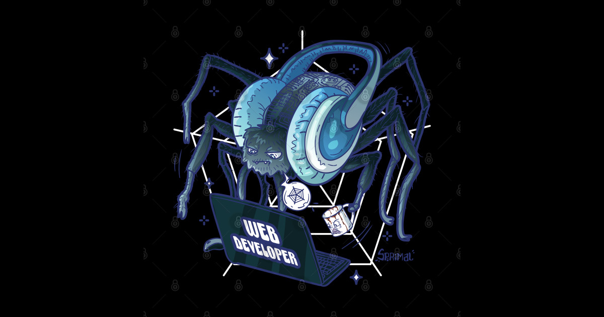 Web Developer Spider - Web Developer Pun - Sticker | TeePublic