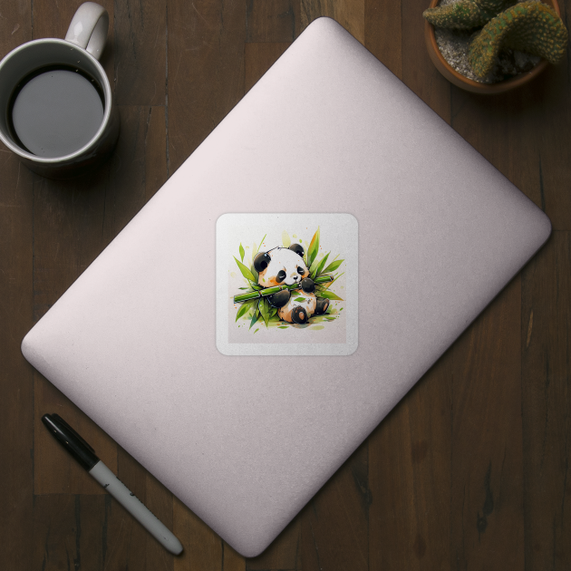 Cute Adorable Kawaii Baby Panda Eating Bamboo - Baby Panda Bear ...