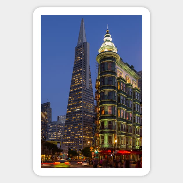 Columbus and Transamerica Buildings - Architectural - Sticker | TeePublic