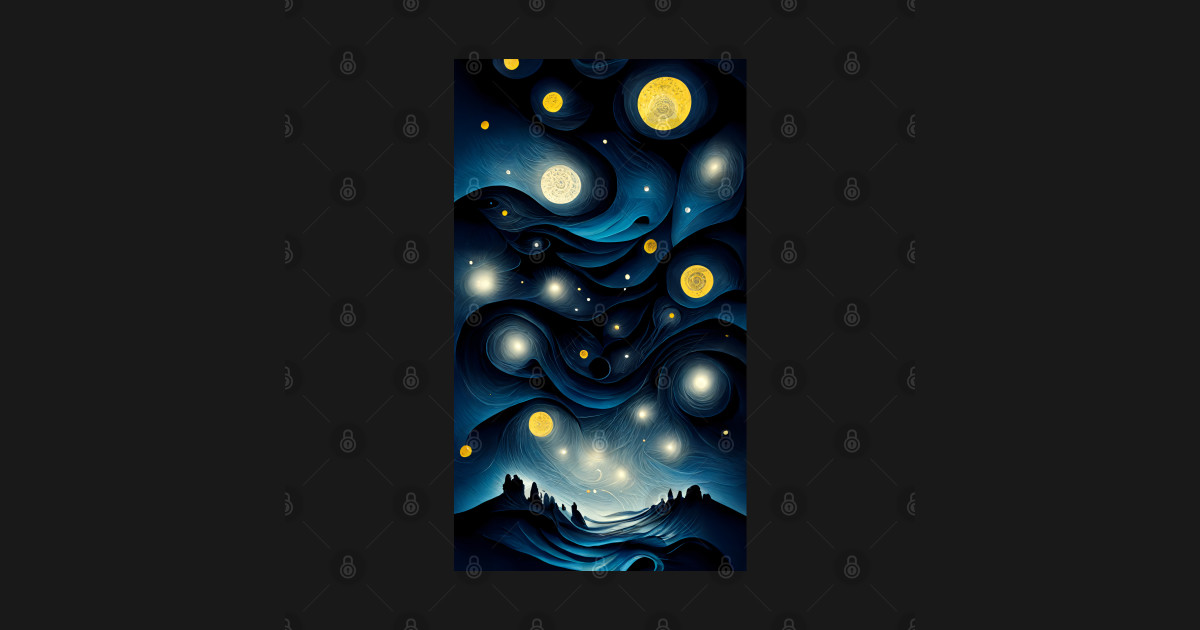 The starry night Modern Art - The Starry Night - T-Shirt | TeePublic