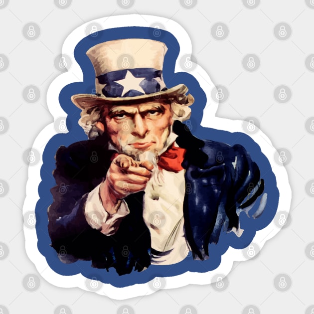 Finger Pointing Patriotic Icon - Finger Pointing - Sticker | TeePublic