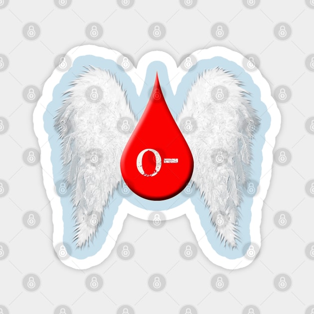 Blood Type O Negative - Angel Wings - Blood - Magnet | TeePublic