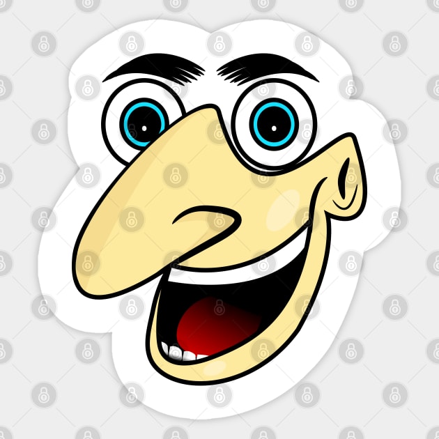 Excited Funny Face Cartoon Emoji - Funny Face - Sticker | TeePublic