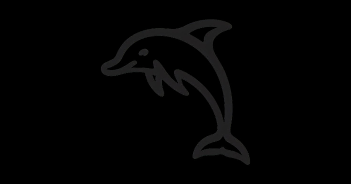 Stick Figure of a Dolphin in Black Ink - Stick Figure Dolphin - Sticker ...