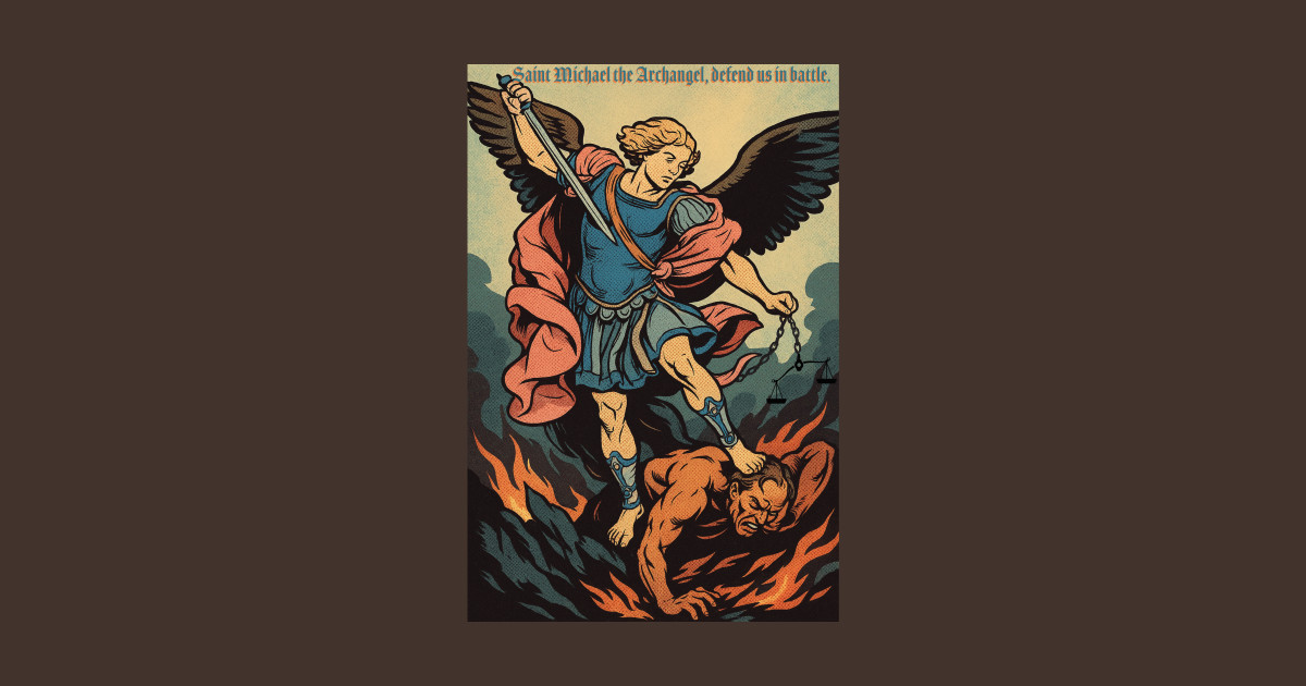 St. Michael comic style - Archangel Michael - T-Shirt | TeePublic