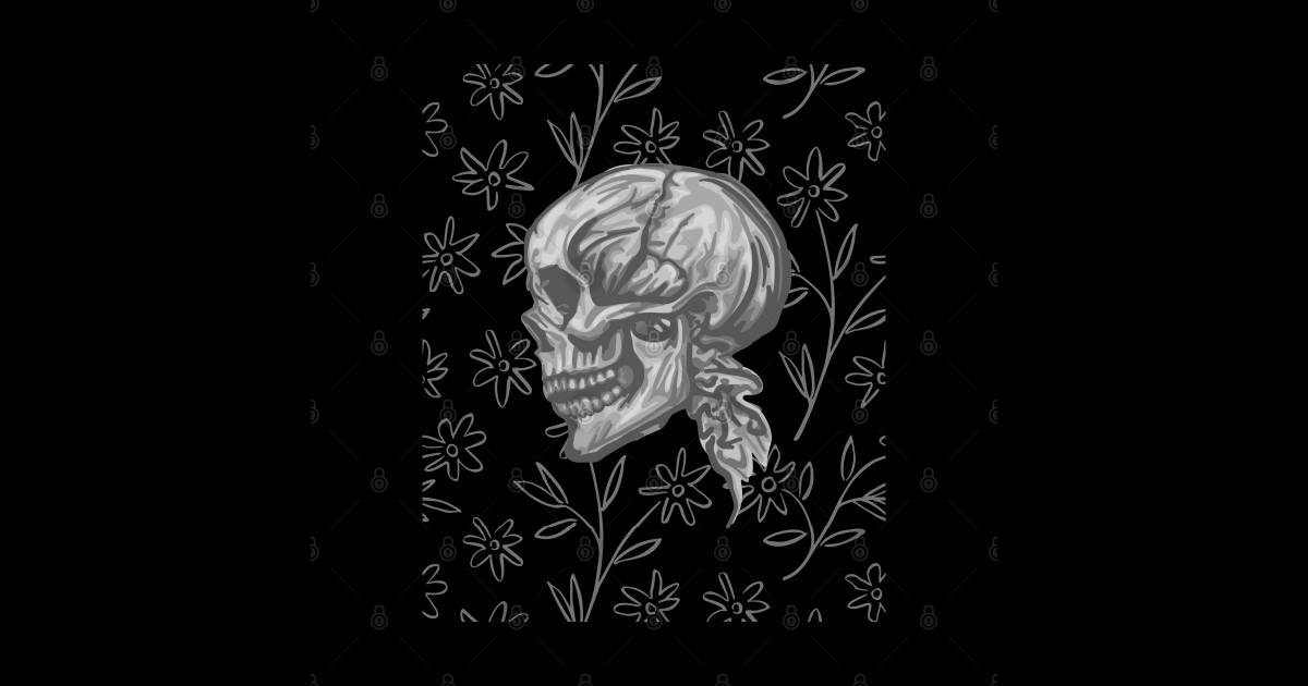 Artsy Gray Skull - Artsy Skull Painting - Sticker | TeePublic