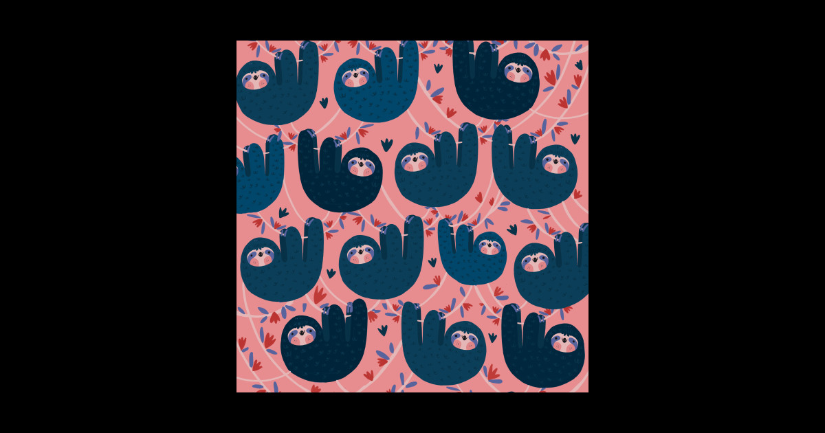 Blue sloths pattern - Sloths - Sticker | TeePublic