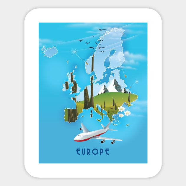 Map of Europe - Map Of Europe - Sticker | TeePublic