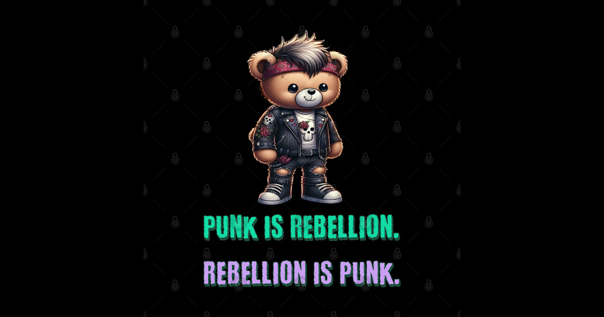 Punk teddy bear - Punk Rock - Sticker | TeePublic