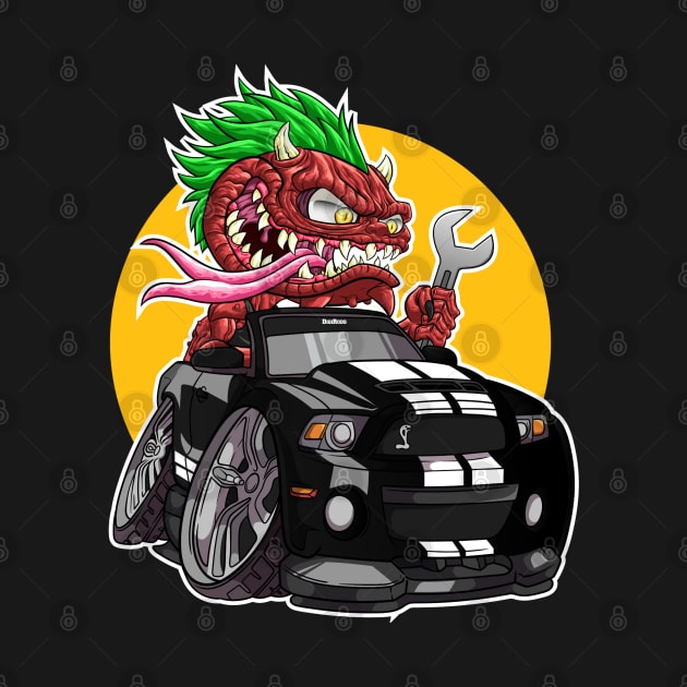 DigiRods Gremlin Mechanic Monster Driver Black Shelby Mustang Hot Rod ...