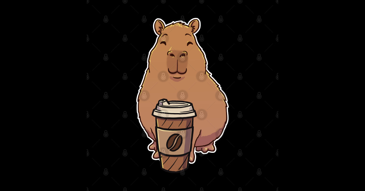 Capybara Take Away Coffee - Capybara - Sticker | TeePublic