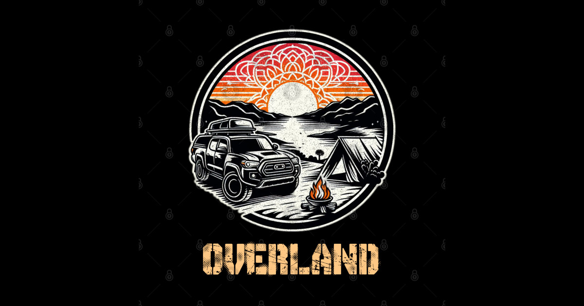 Tacoma overland monochrome - Overlanding - Sticker | TeePublic