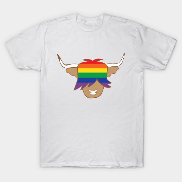 Highland cow LGBT flag rainbow pride coo - Lgbt Flag Gift - T-Shirt ...