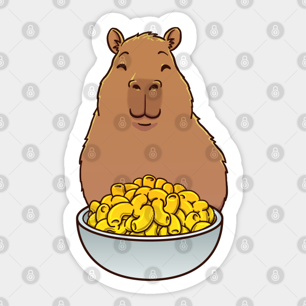 Capybara Mac and Cheese - Capybaras - Sticker | TeePublic
