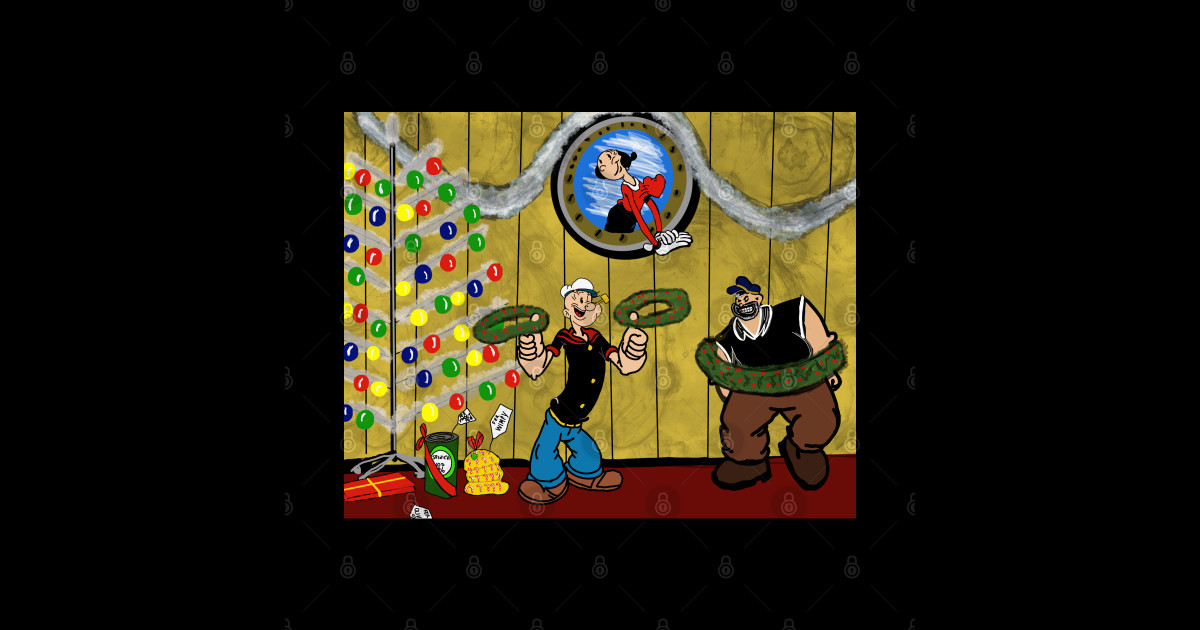 A Very Popeye Christmas - Popeye - Sticker | TeePublic