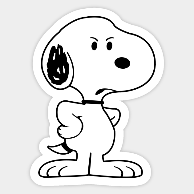 Angry Snoopy - Snoopy - Sticker | TeePublic