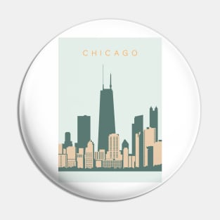 Urban Chicago City Skyline Ciudad Urban Pins and Buttons for Sale ...