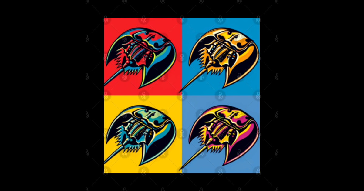 Pop Horseshoe Crabs Art - Trendy Marine Life - Aquatic Art - Sticker ...