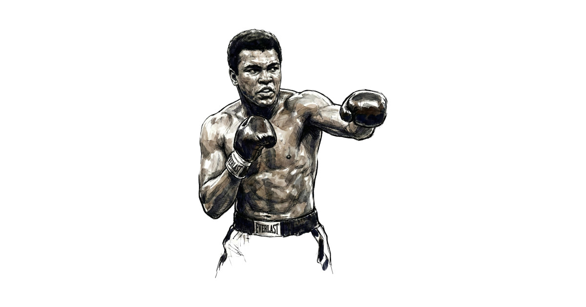 watercolor Muhammad Ali fan art - Muhammad Ali - T-Shirt | TeePublic