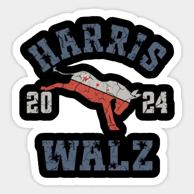 Harris Walz 2024 Election Campaign Donkey - Harris Walz 2024 - Sticker ...